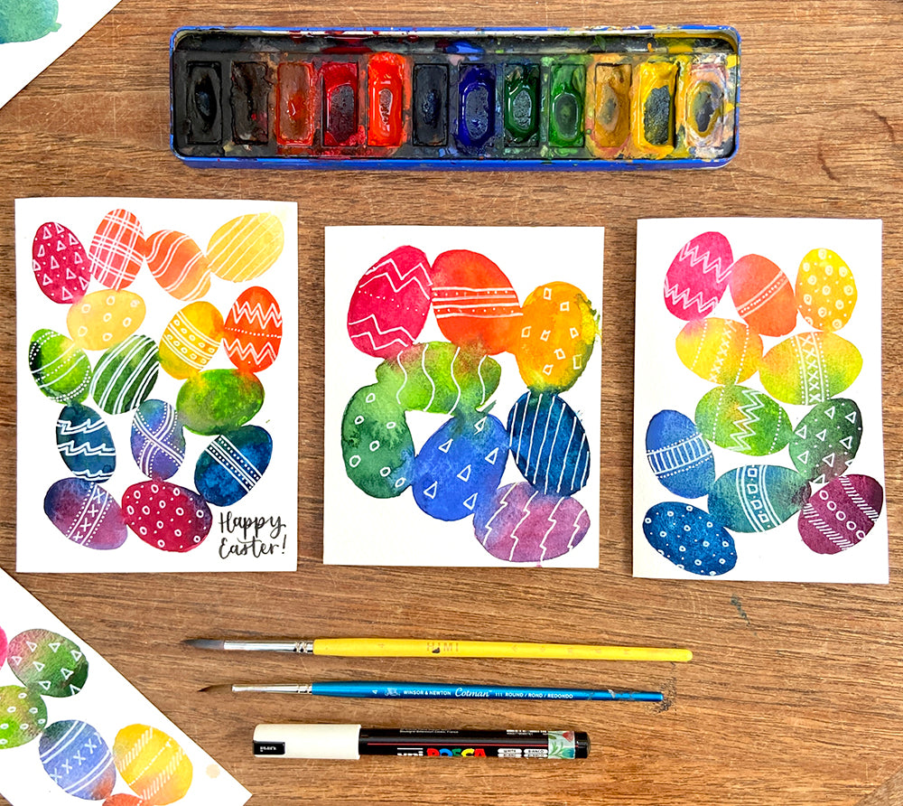 Fun art project for kids: paint lovely blendy watercolour Easter eggs ...