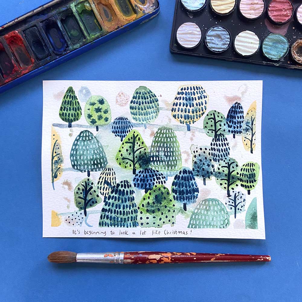 Fun art project for kids: create a watercolour festive forest – Now ...